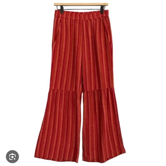 DREW | Pants & Jumpsuits | Nwt Drew Linen Blend Striped Bell Bottom ...